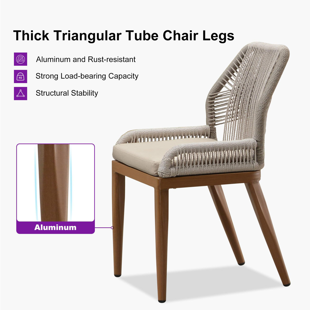 Corrigan Studio® Patio Dining Chair Set 4 Pieces Metal Wicker Rattan Chairs For Outside Porch ...